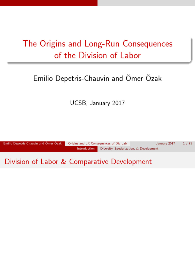 Lecture 12 Population Diversity and Origins Division of Labor | PDF ...