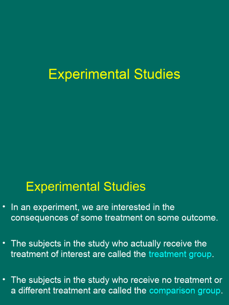 Study Design Experiments | PDF | Clinical Trial | Experiment