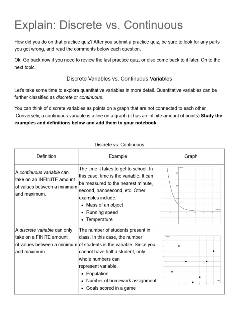 Discrete vs. Continuous | PDF