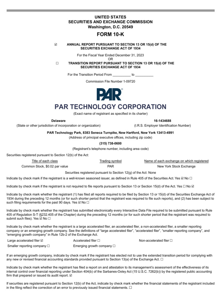 10 K Document 2023 Final | PDF | Point Of Sale | Form 10 K