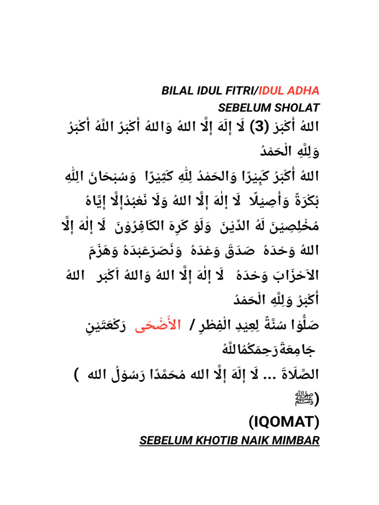 Bilal Sholat Ied? | PDF