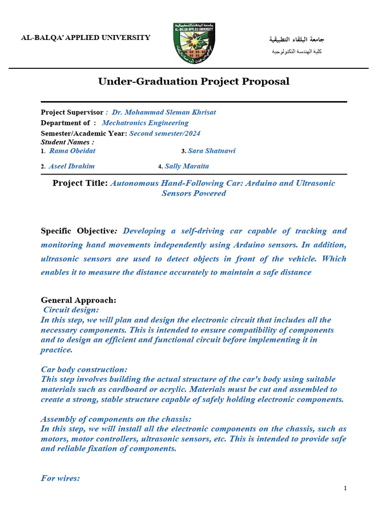 Proposal Under - Graduation | PDF | Arduino | Circuit Design