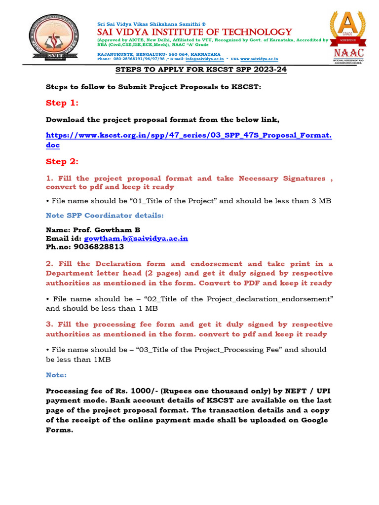 Steps To Apply For KSCST | PDF | Business | Technology & Engineering