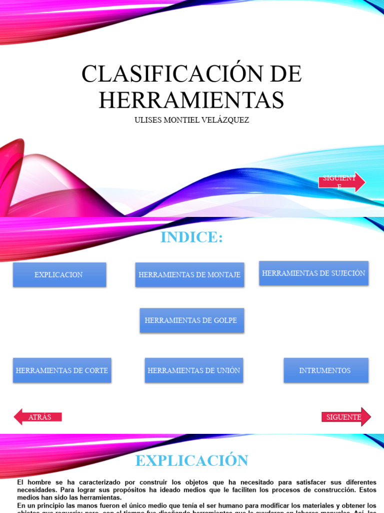 Clasificación de Herramientas | PDF | Tornillo | Herramientas