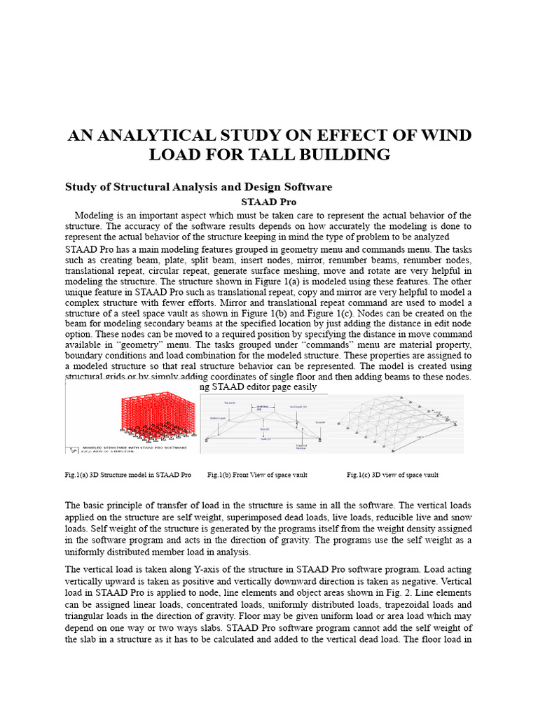 Wind and Seismic Analysis in STAAD Pro | PDF | Stress (Mechanics ...
