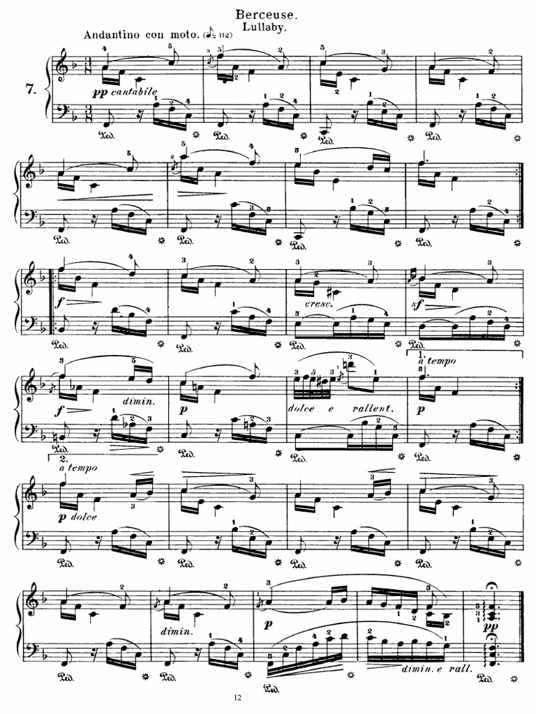 Burgmuller - Op. 109 No. 18 Lullaby | PDF