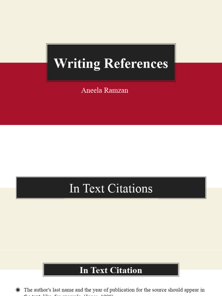 Writing References | PDF | Citation | Linguistics
