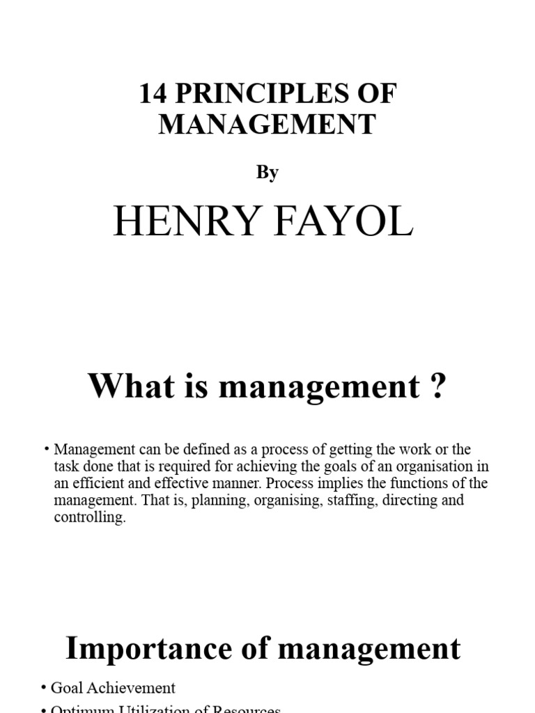 14 Principles of Management Explained | PDF | Business | Leadership