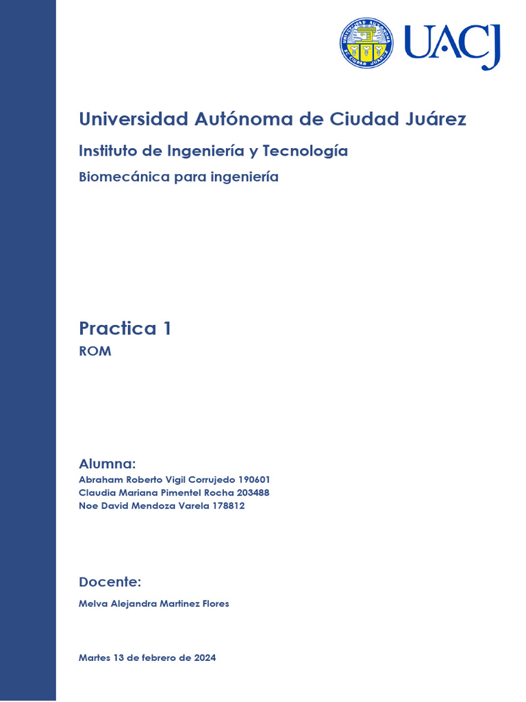 PRACTICA1 | PDF | Hombro | Rodilla