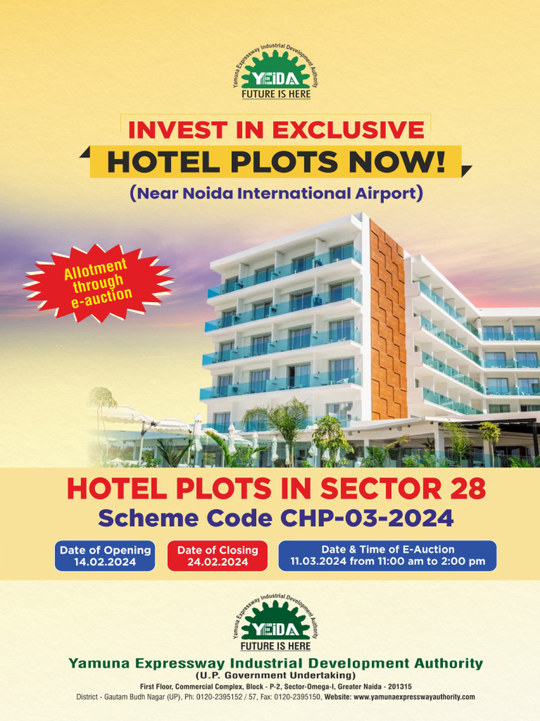 YEIDA Hotel Plot Scheme 2024 Details | PDF | Audit | Lease