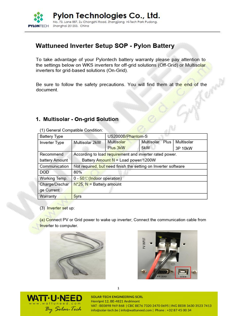 Pylon Inverter Setup Guide | PDF | Physical Quantities | Electrical ...