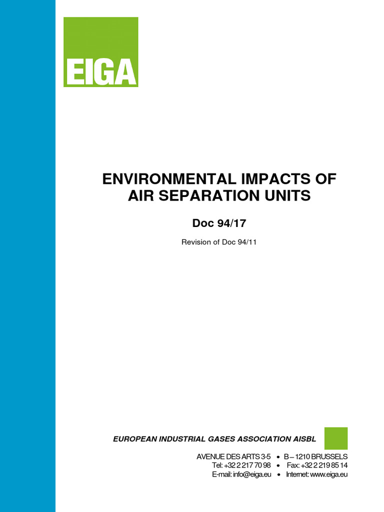Environmental Impact of Air Seperation Unit, DOC094 | PDF ...