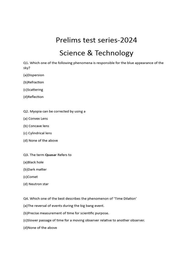 Science and Technology Questions | PDF | General Relativity | Gravity