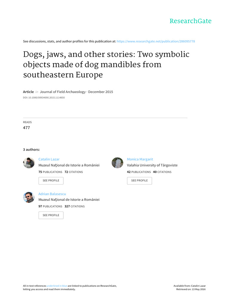 Dogs | PDF | Artifact (Archaeology) | Radiocarbon Dating