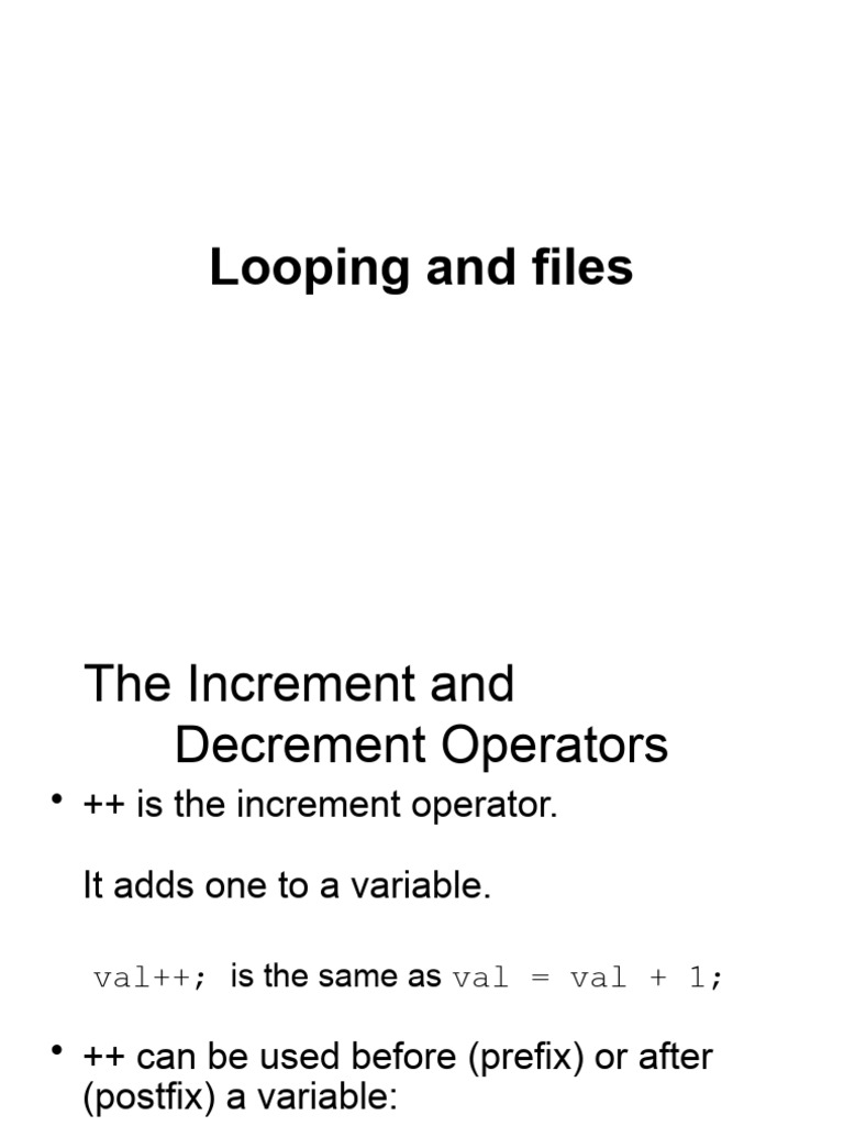05_LoopingAndFiles | PDF | Control Flow | Software Engineering