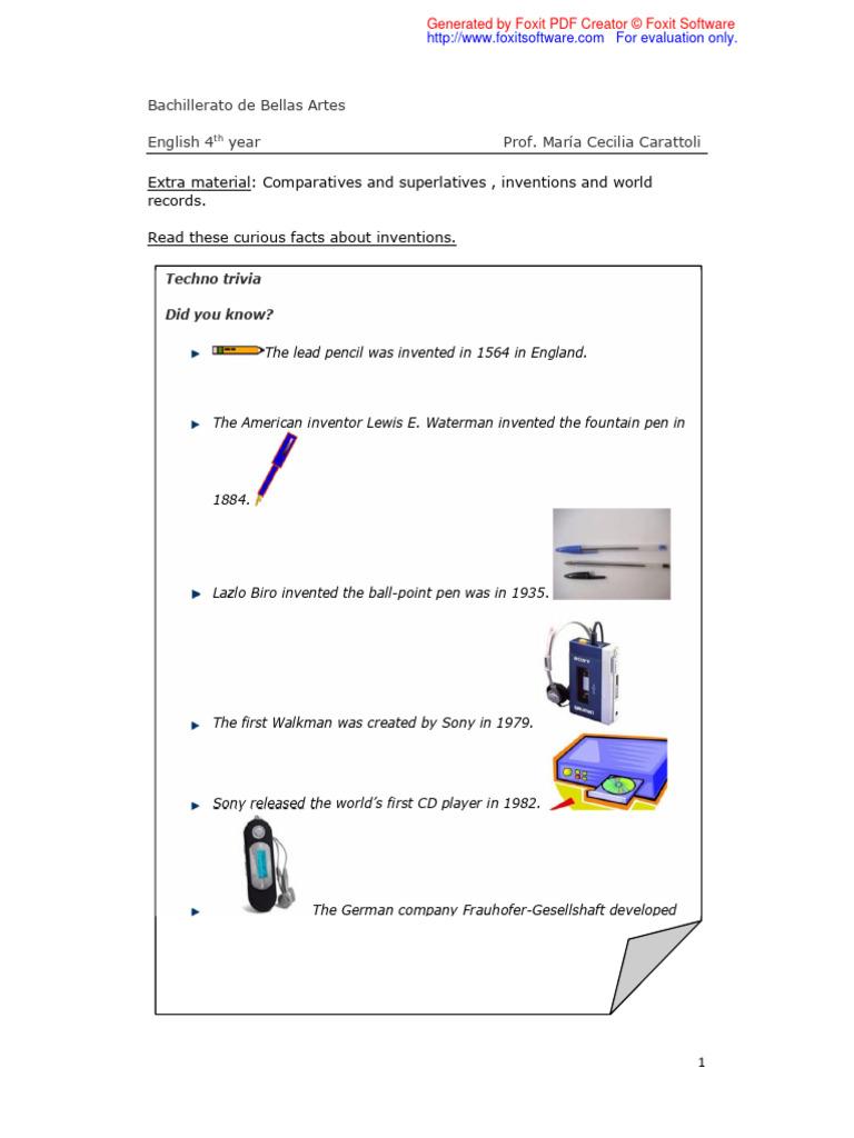 Comparatives Superlatives Inventions | PDF | Linguistic Morphology ...