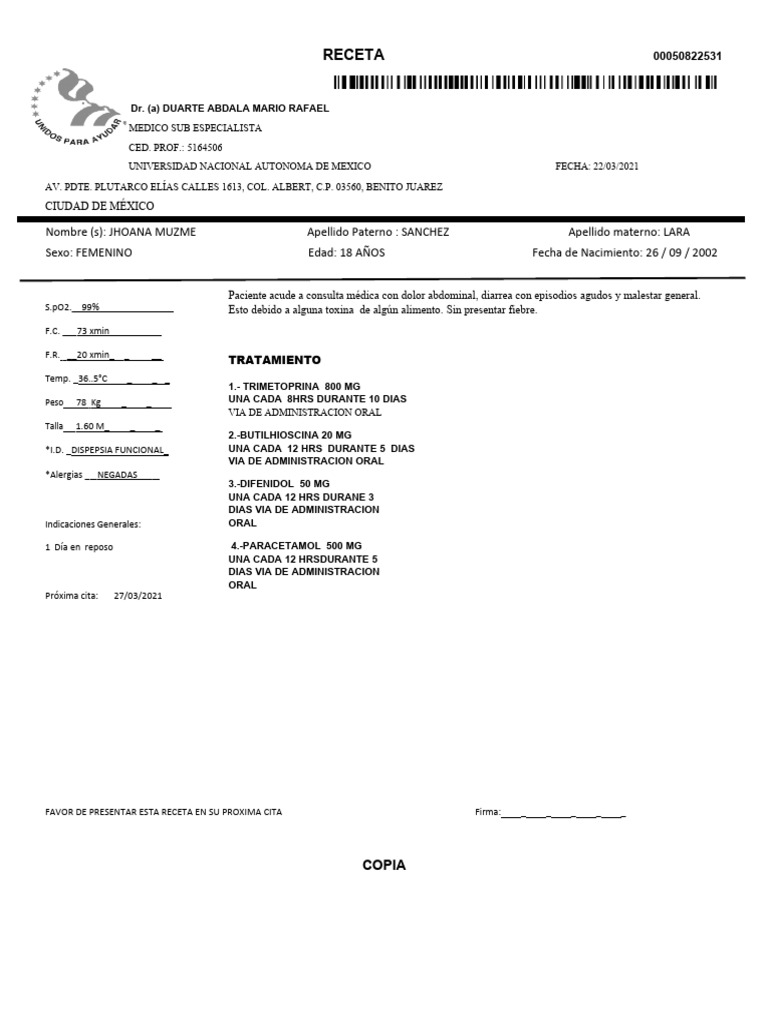 Receta Similares | PDF | Causas de la muerte | Medicina CLINICA