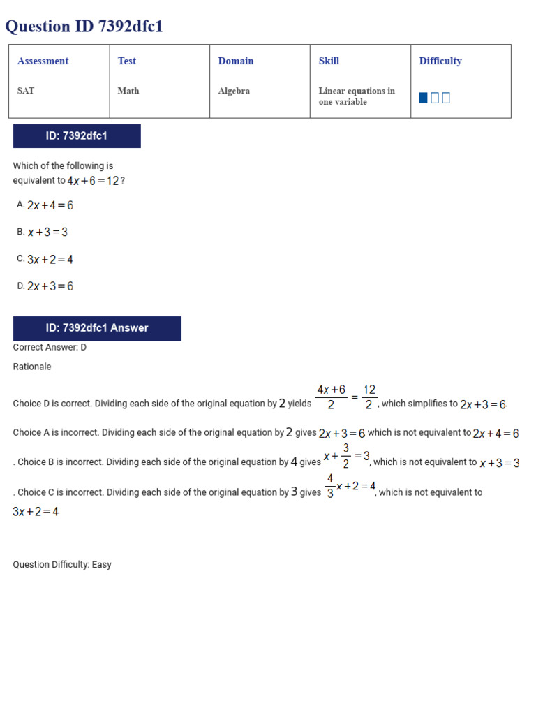 SAT Suite Question Bank 2 - Results | PDF | Equations | Algebra