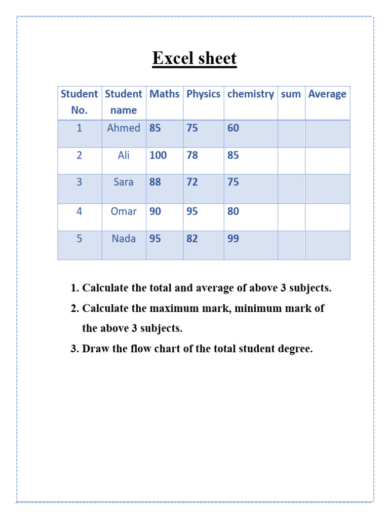 Student Marks Calculation in Excel | PDF