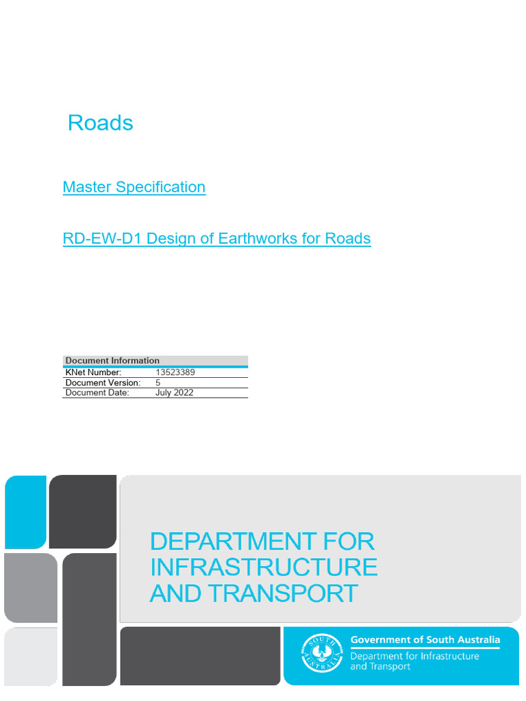 Earthworks Design Standard for Roads | PDF | Road | Civil Engineering