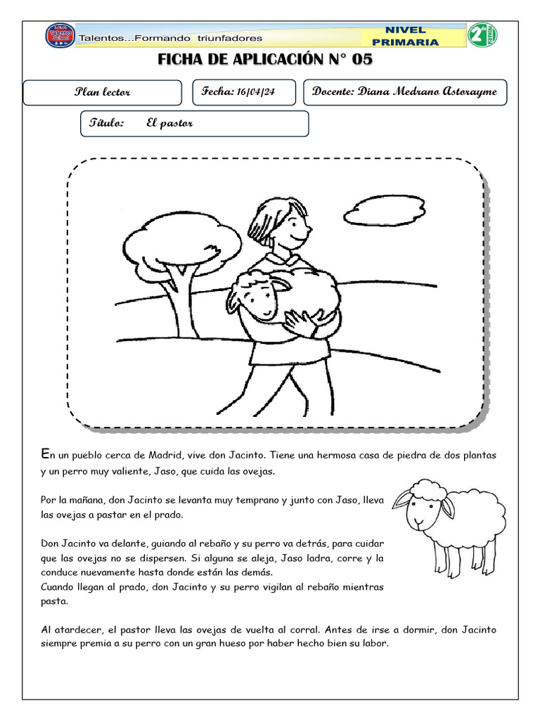 Semana 7 Ficha Plan Lector 16 - 04-2024 | PDF | Oveja