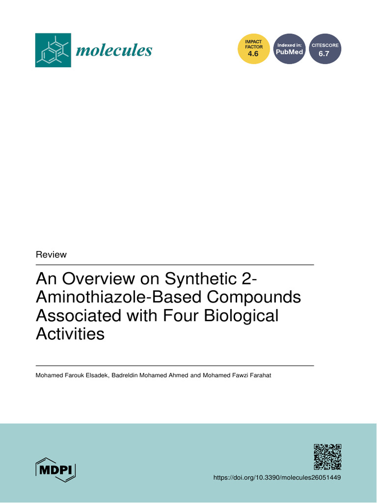 An Overview On Synthetic 2-Aminothiazole-Based Compounds Associated ...