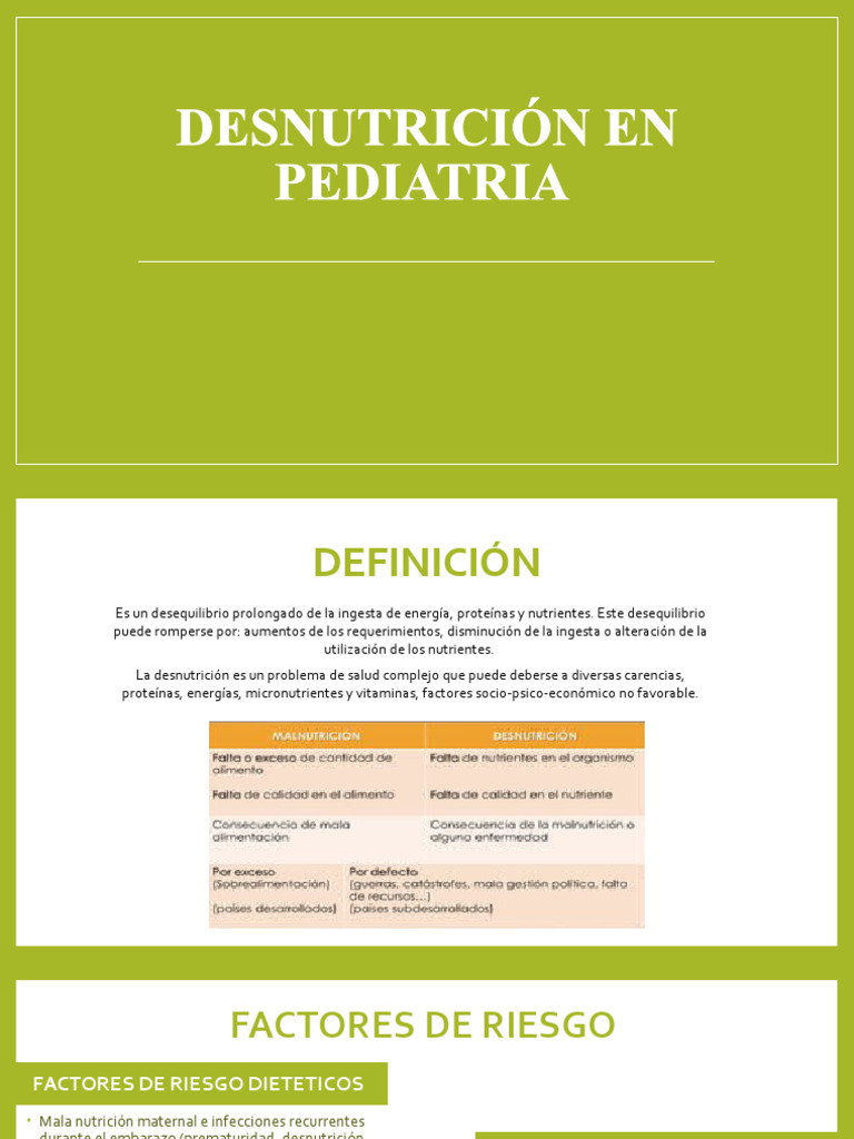 Desnutricion En Pediatria 2 Pdf Alimentos Desnutrición