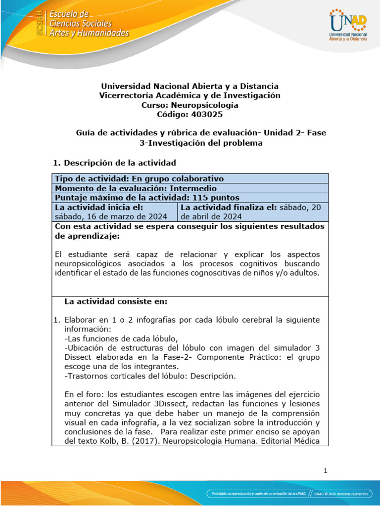 Guía de Actividades y Rúbrica de Evaluación - Unidad 2 - Fase 3-Fase 3-Investigación | PDF ...