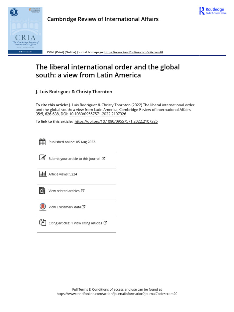 The Liberal International Order and The Global South A View From Latin ...