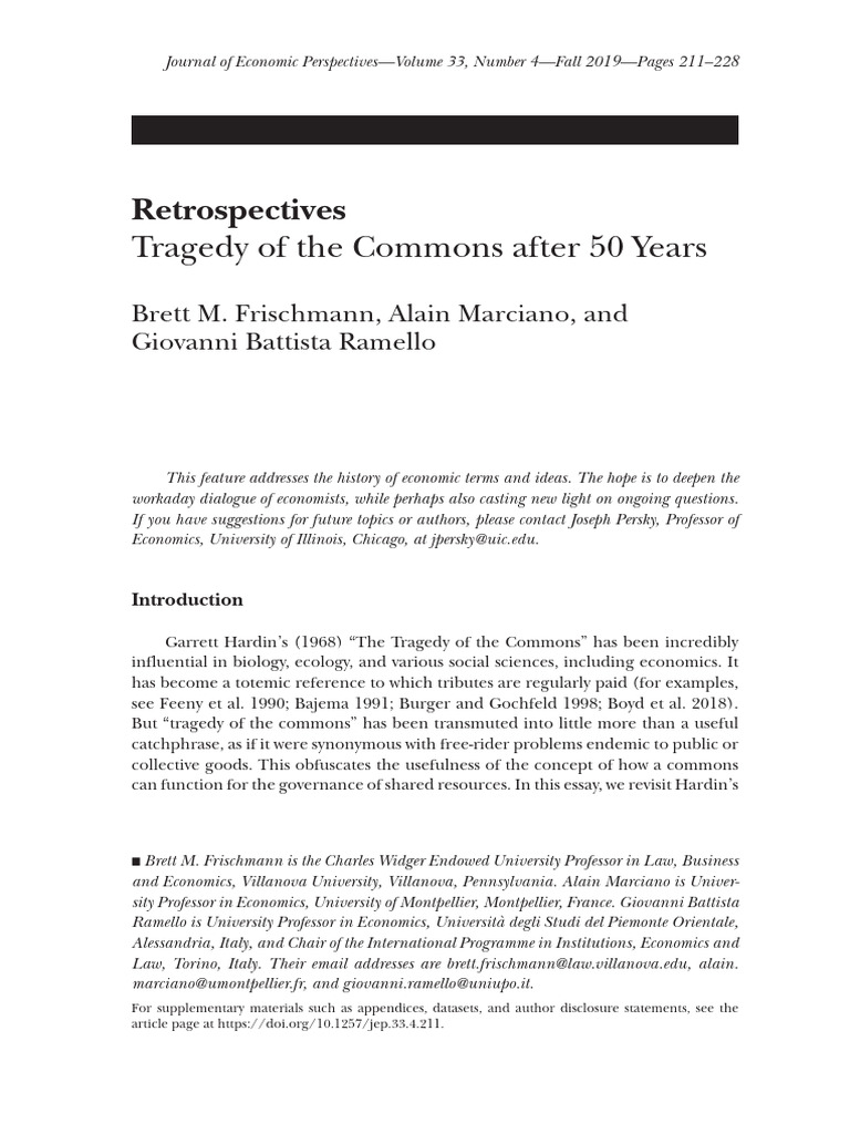 Economists Revisit Commons Theory | PDF | Economics | Traffic Congestion