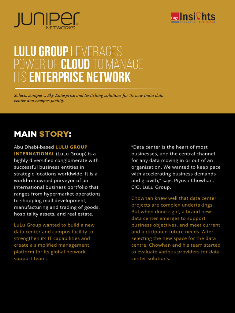 lulu-case-study-pdf | PDF | Juniper Networks | Cloud Computing