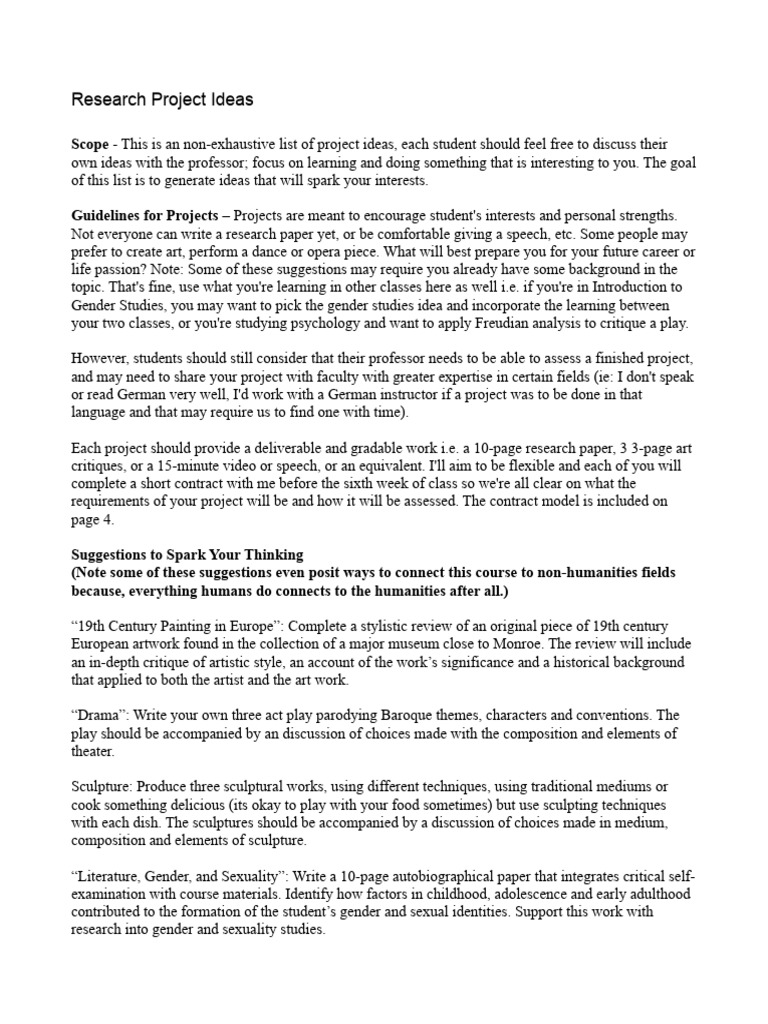 Student Research Project Guide | PDF | Psychology | Gender