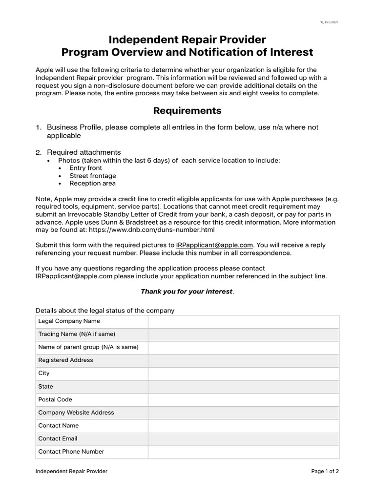 Irp Pre Screen Application Feb2021 | PDF | Franchising | Service Industries Irp Pre Screen Application Feb2021 | PDF | Franchising | Service Industries