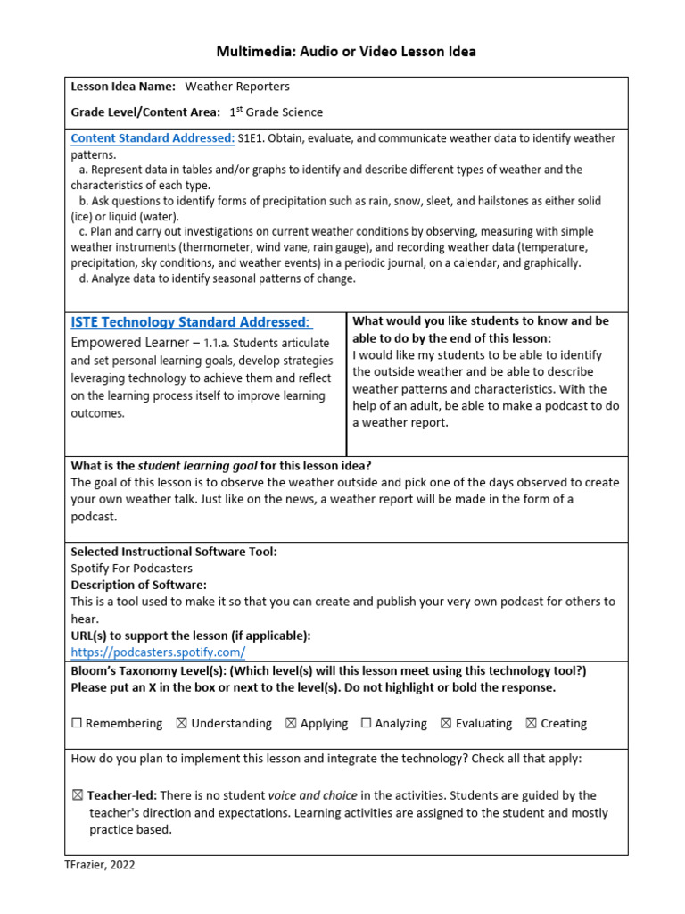 multimedia audio or video lesson idea template2022 weather reporters ...