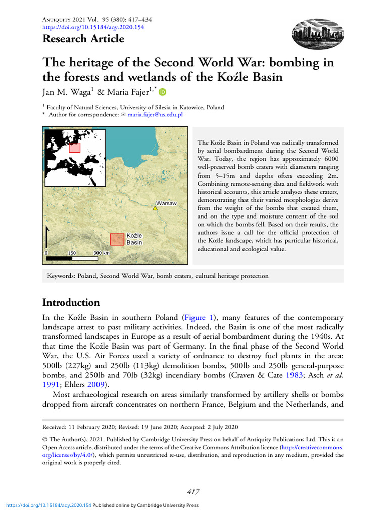 The Heritage of the Second World War: Bombing in the Forests and ...