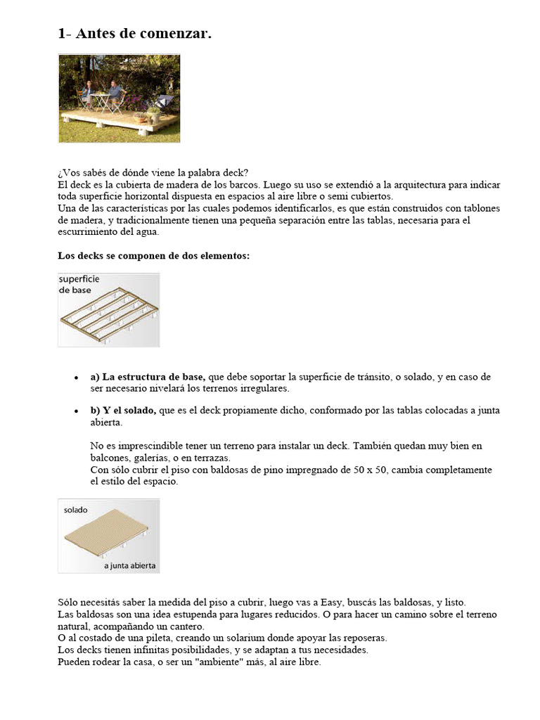 Como Armar Un Deck | PDF