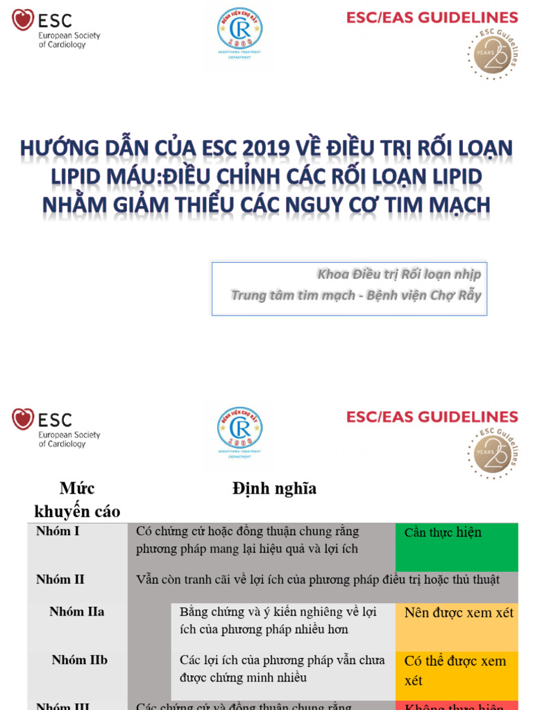 ESC GUIDELINE 2019 Rối Loạn Lipid Máu | PDF