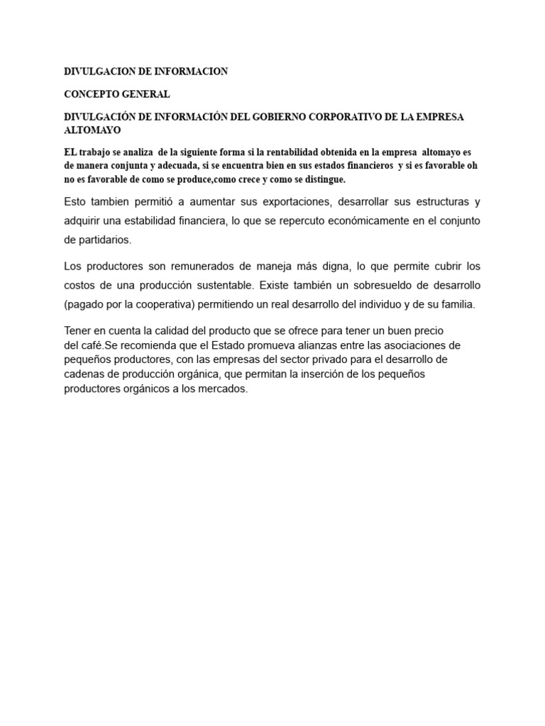 Cafe Altomayo | PDF | Auditoría | café