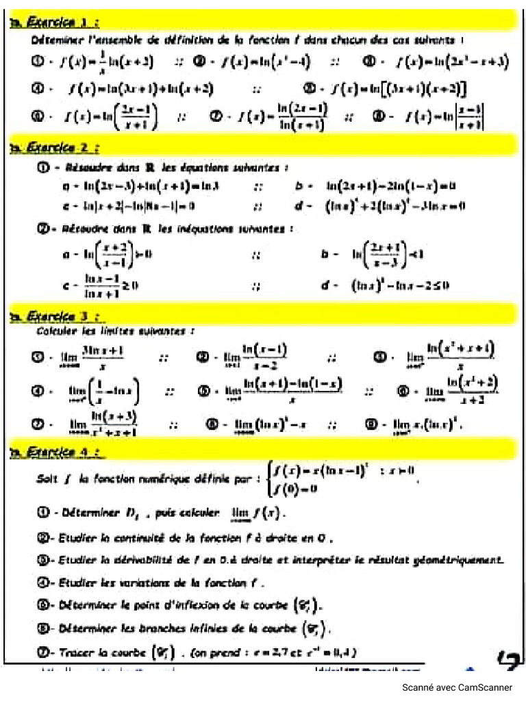 Série Logarithme en Corrigé | PDF