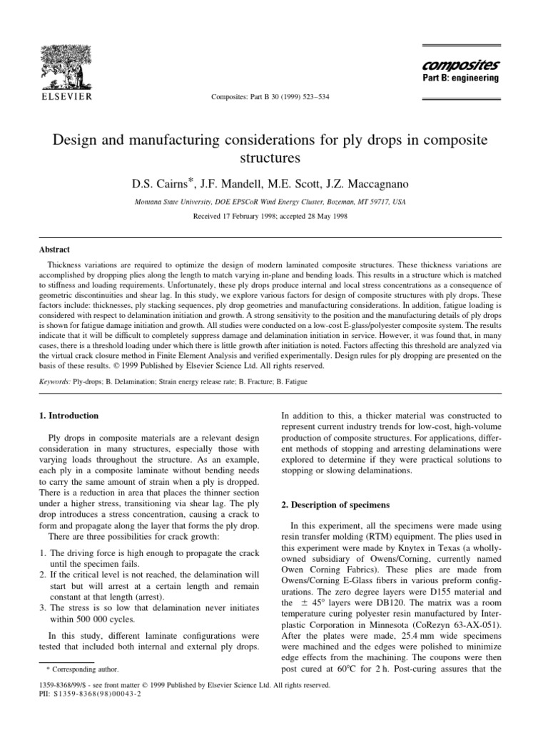 17 1999ply Drops Composites Part B | PDF | Fracture | Composite Material