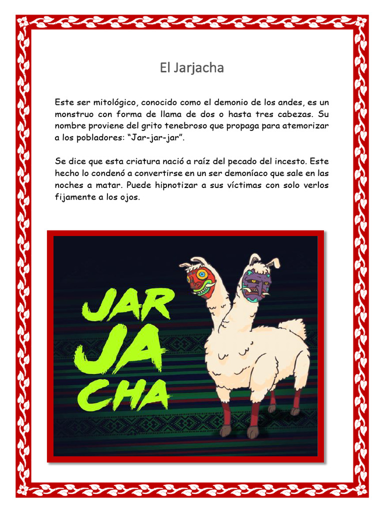 La leyenda del Jarjacha: mito andino | PDF | Libros para adolescentes