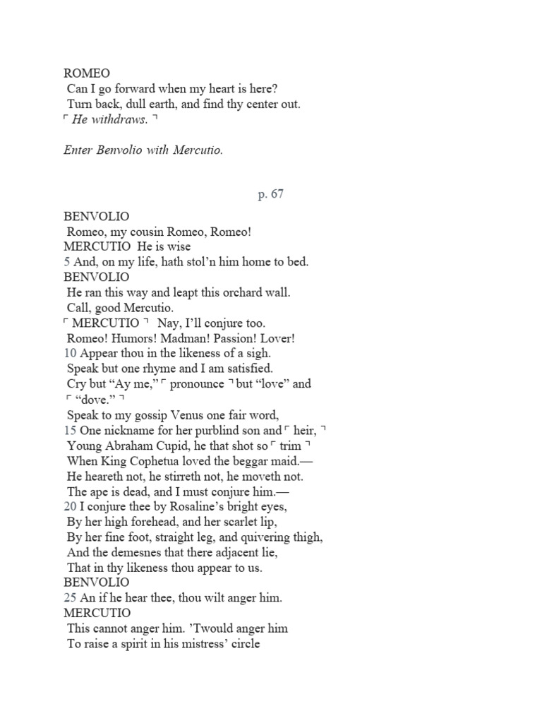 Romeo and Juliet Act 2 Scenes 1 and 2 | PDF | Romeo And Juliet ...