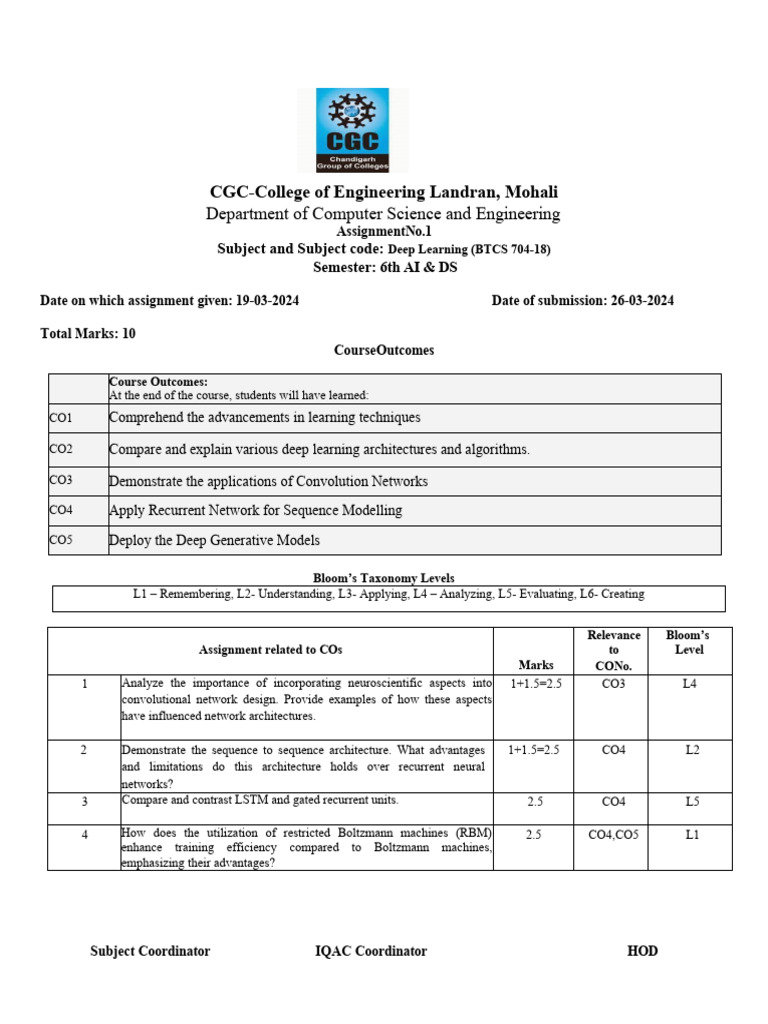 Deep Learning ASSIGNMENT 2 | Download Free PDF | Deep Learning | Cognitive Science