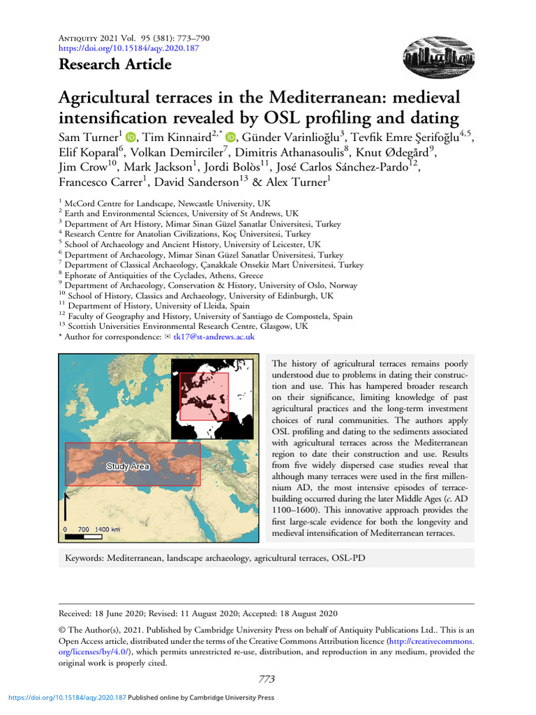 Agricultural Terraces in The Mediterranean: Medieval Intensification ...