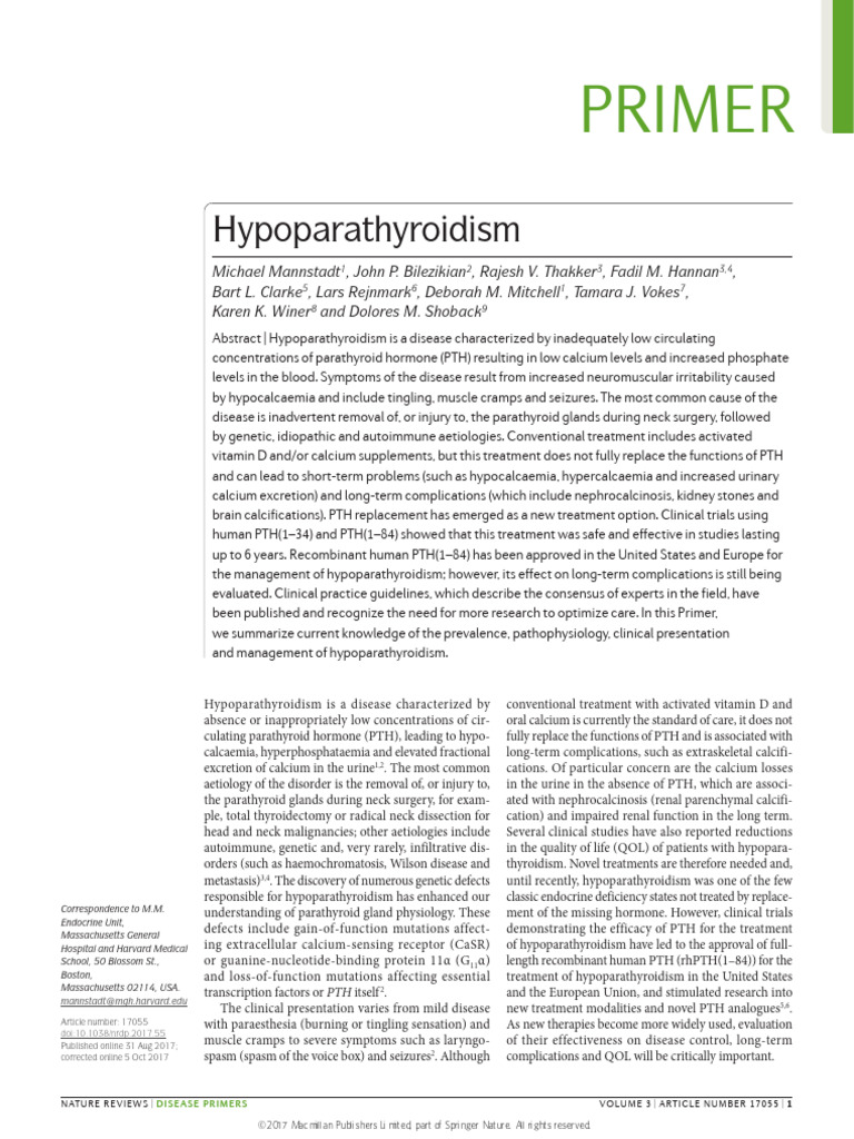 NRDP 201755 | PDF | Parathyroid Gland | Clinical Medicine