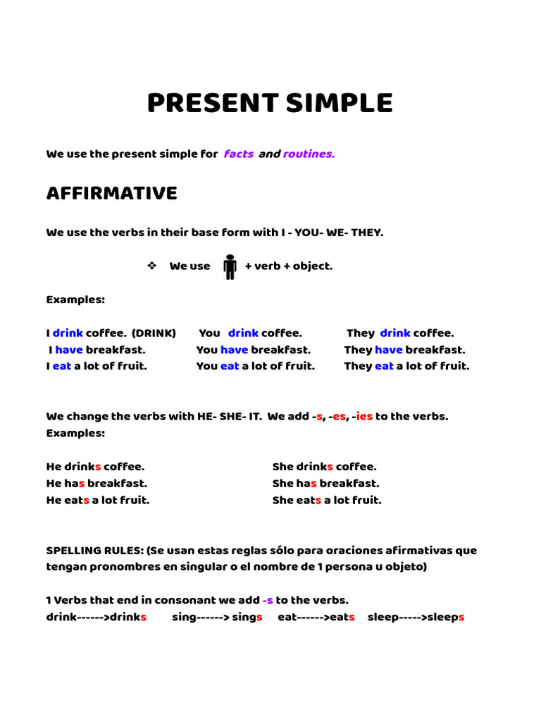 PRESENT SIMPLE | PDF | Linguistics | Linguistic Morphology