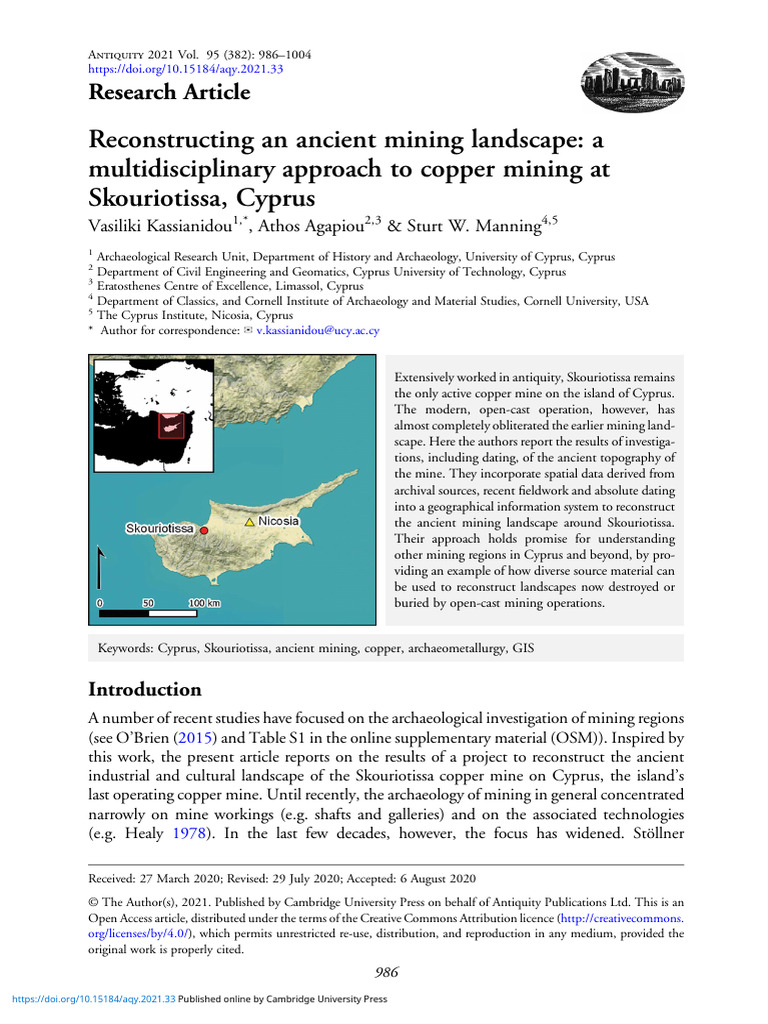 Ancient Copper Mining in Cyprus | PDF | Mining | Copper