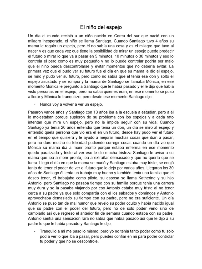 El niño que ve el futuro en el espejo | PDF