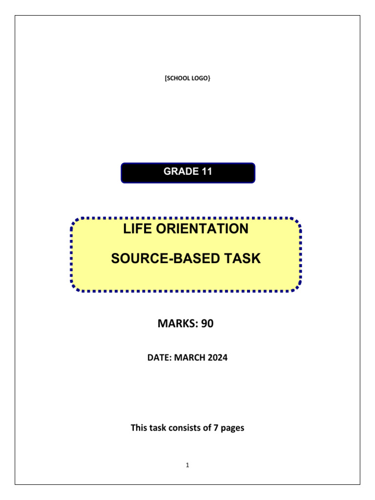 Grade 11 Life Orientation Source Task 2024 | PDF | Social Media ...