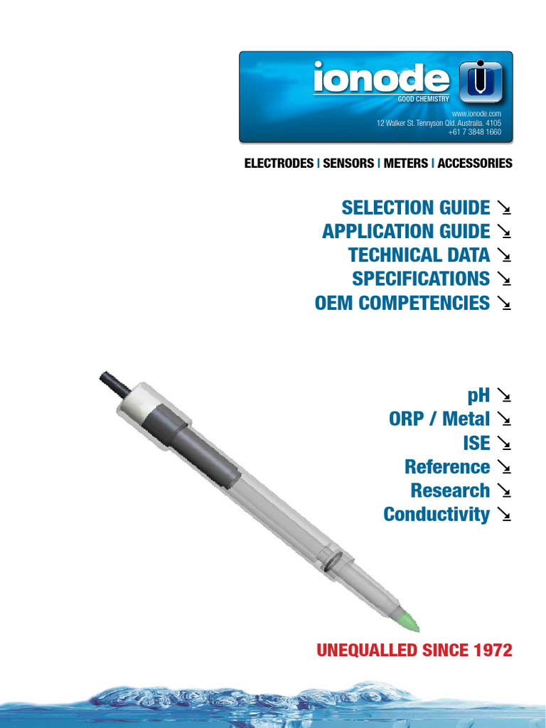 Ionode Electrode Selection | PDF | Ph | Electrolyte
